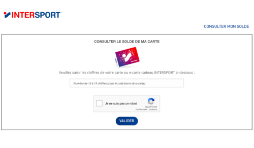 Carte cadeau Intersport - Activation, utilisation, solde et validité
