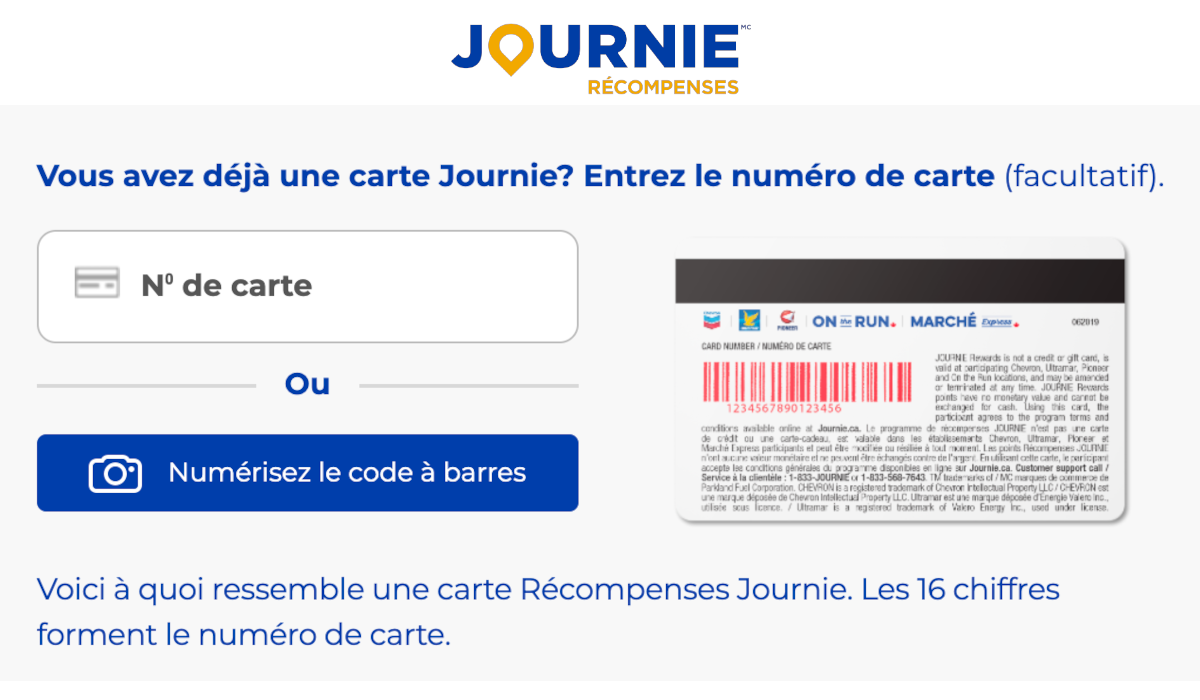 Activer carte Journie - Récompenses Pioneer, Ultramar, Chevron