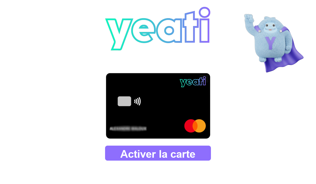 Activation de la carte Yeati en ligne - Carte cadeau du CSE