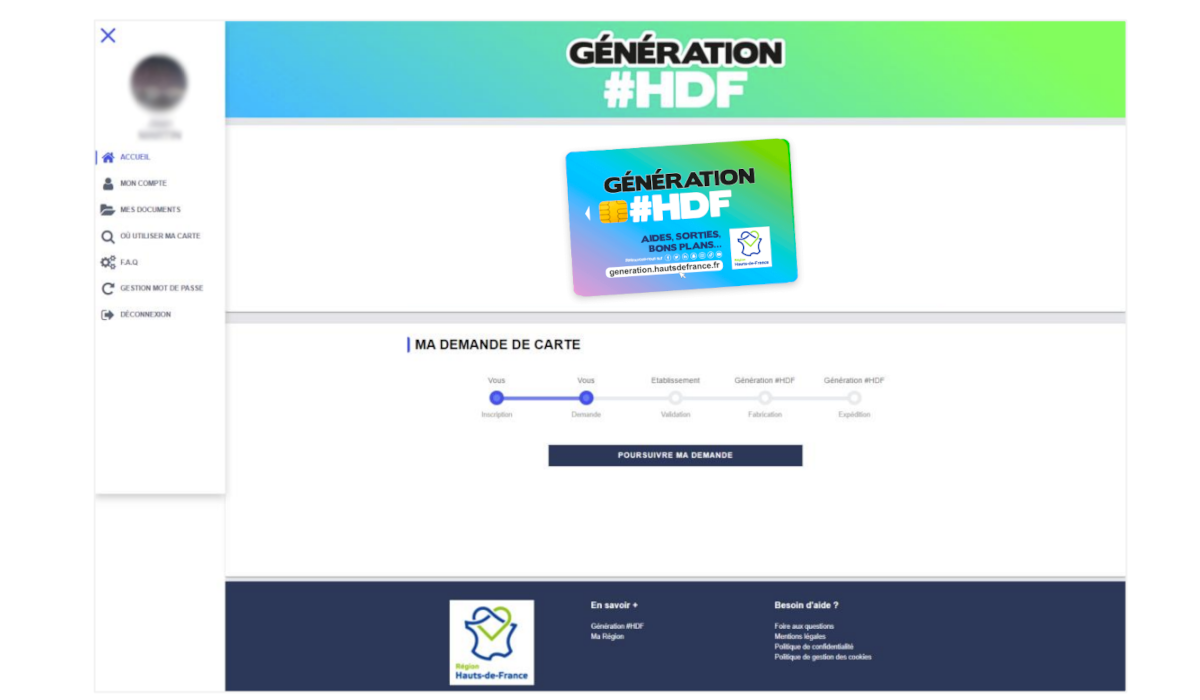 Demande de carte HDF en ligne - Génération #HDF