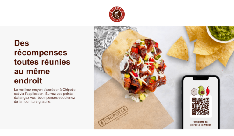 Récompenses Chipotle - Inscription pour cumuler des points