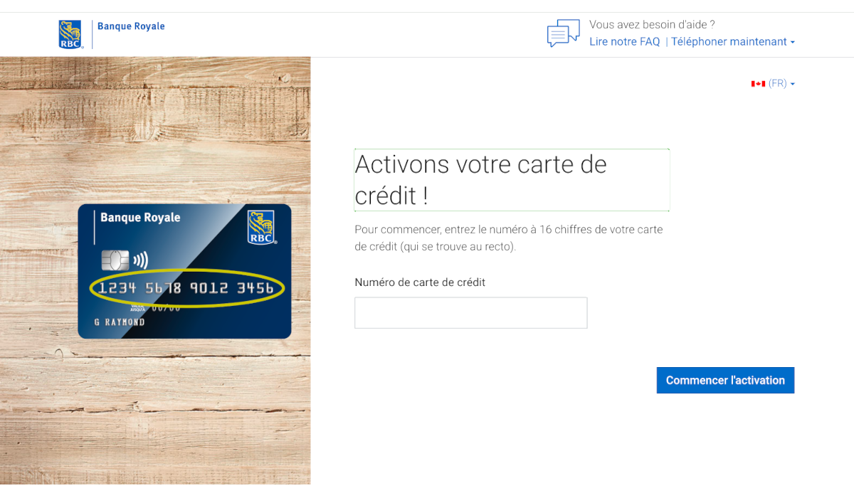 Activer ma carte RBC Banque Royale - Activation en ligne