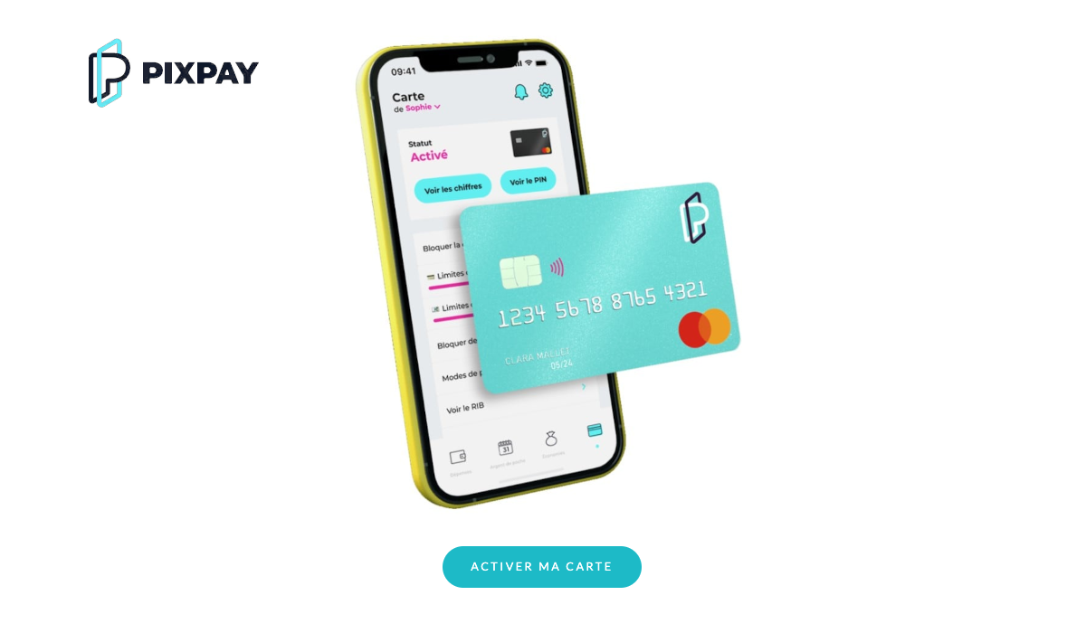 Activer carte Pixpay - Carte de paiement n°1 des ados